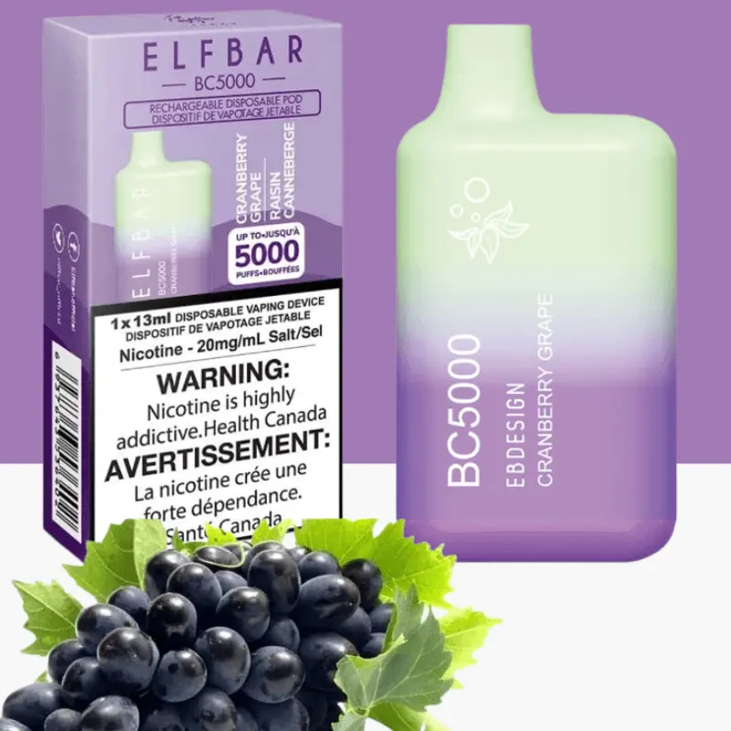 Elf Bar 5000 Cranberry Grape Enjoy the Mystical Flavor 20mg/ml - Elf ...