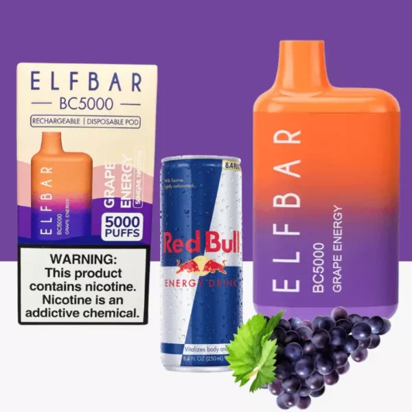Elf Bar 5000 Grape Energy e-juice 20mg/ml disposable vape - Elf Bar Dubai